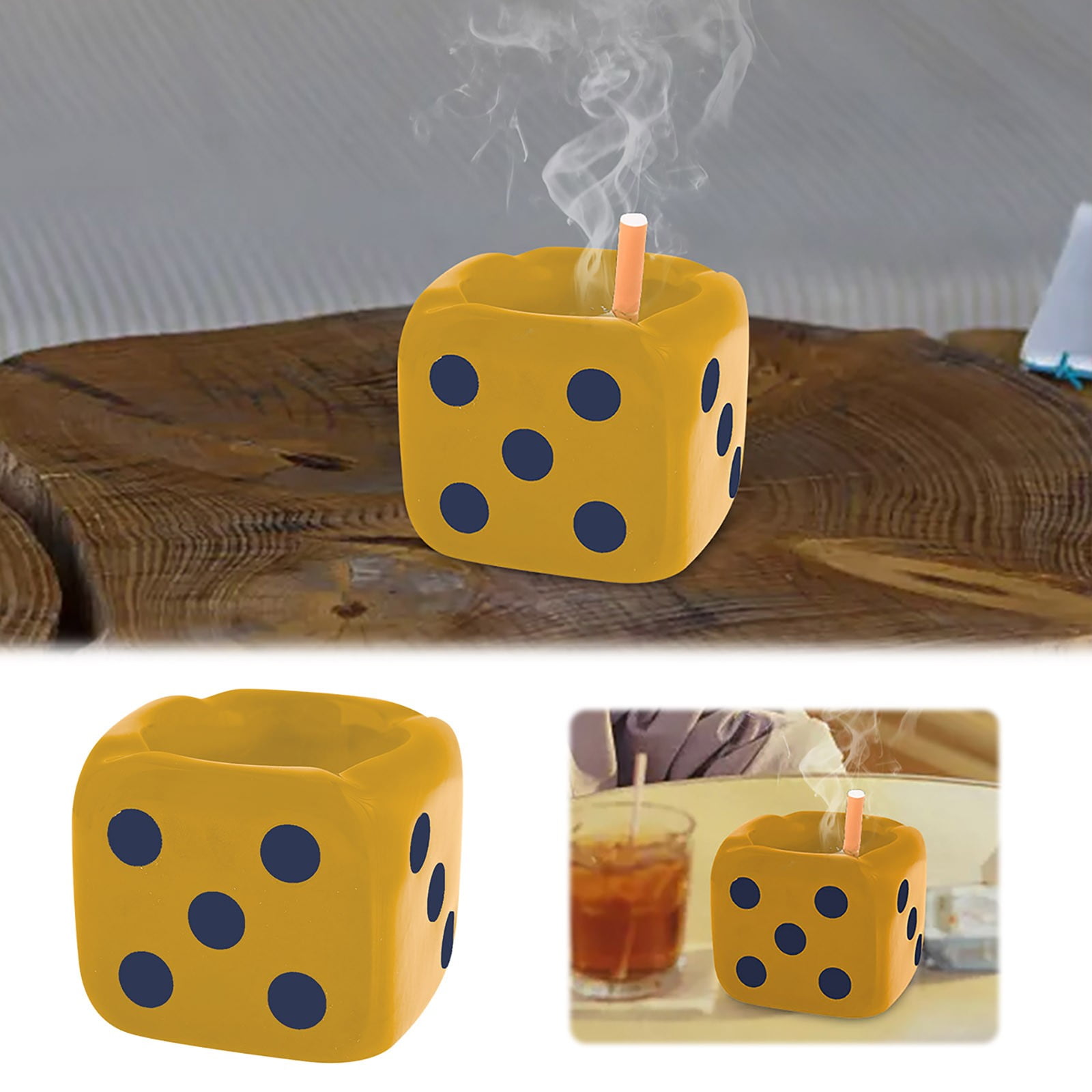 erfcxs Ceramic Dice Ashtray Novelty Ashtray For Home Car Indoor Outdoor ...