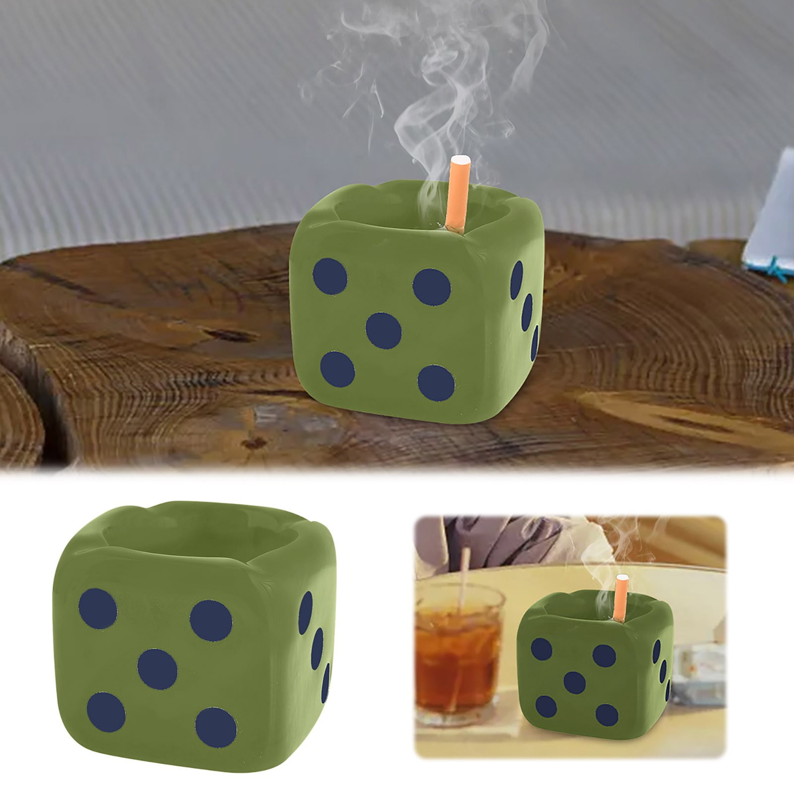 erfcxs Ceramic Dice Ashtray Novelty Ashtray For Home Car Indoor Outdoor ...