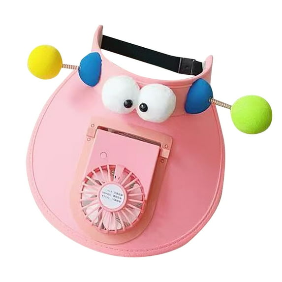 erfcxs Cute Eye Wide Brim Visor Cap With Rechargeable Fan Sun ...