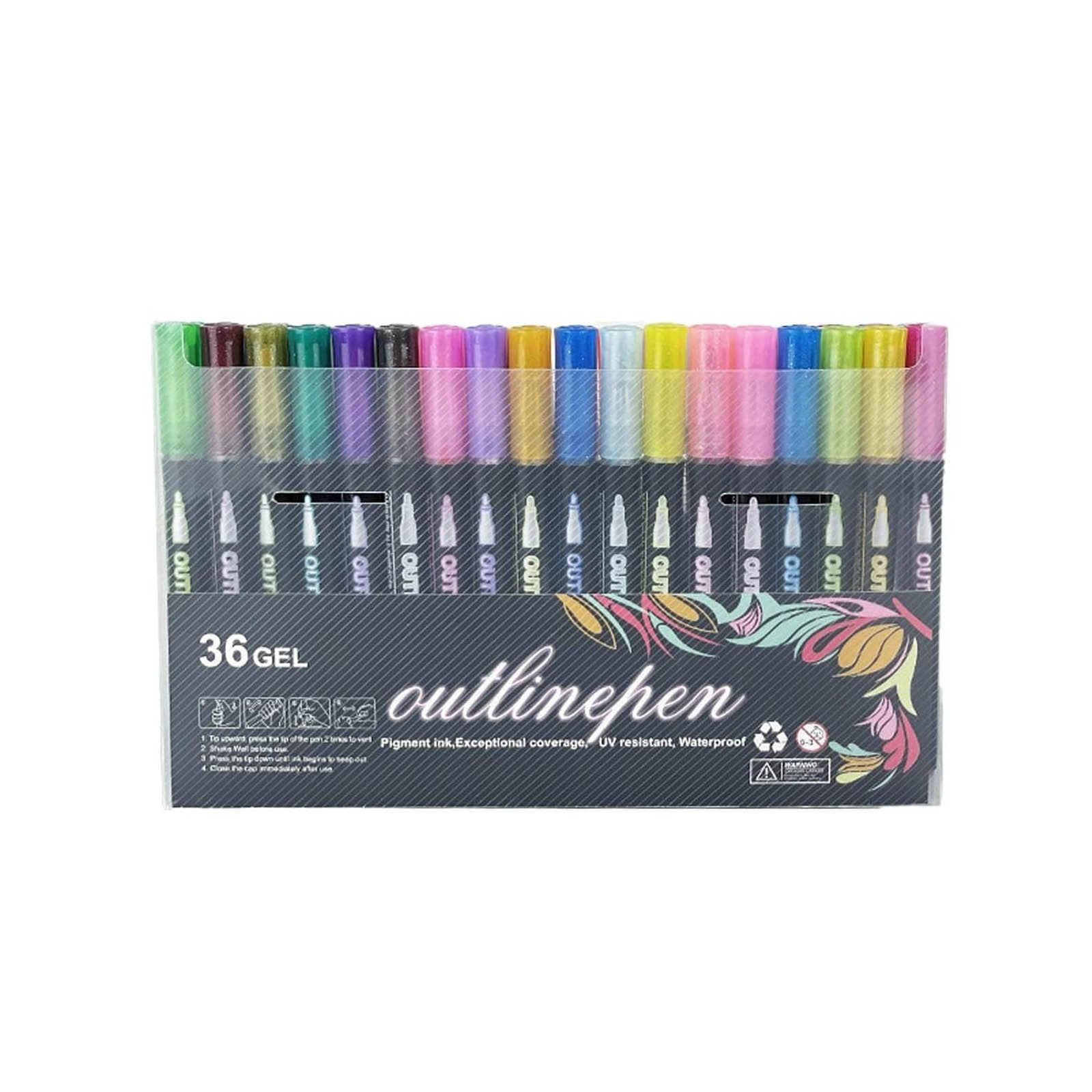 erfcxs Double Line Outliner Markers for Art and Greeting Card Stocking ...