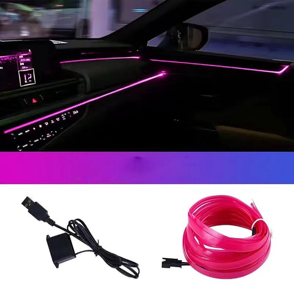 erfcxs EL Car Interior USB LED Strip Light Kit for Ambient Party ...