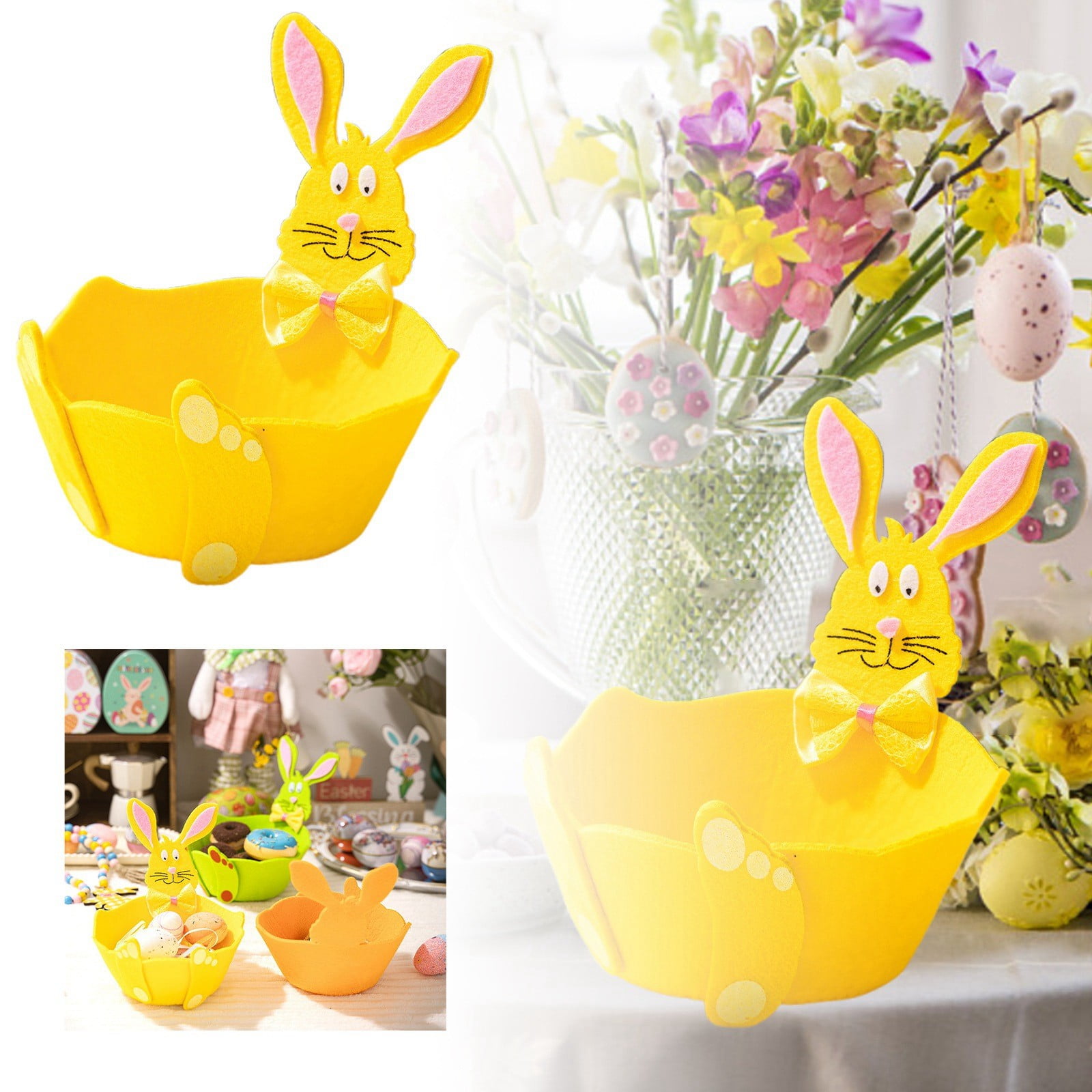 erfcxs Easter Decoration Storage Storage Cartoon Bunny Round Candy ...