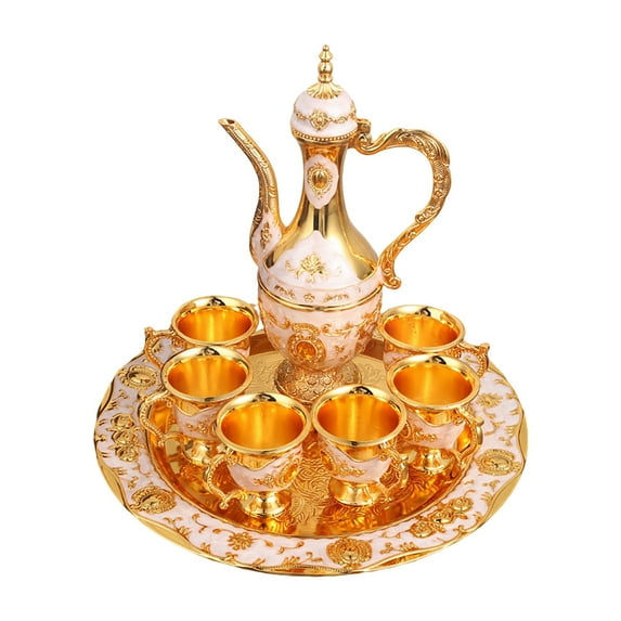 erfcxs Exquisite Turkish Coffee Pot Set with Tray and Six Cups Retro ...