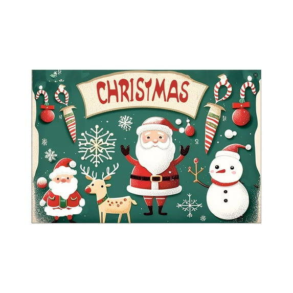 erfcxs Festive Santa Welcome Doormat for Holiday Season Decorations Non ...