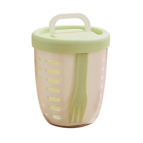 erfcxs Fresh Fruit Storage Cup With Folding Handle Lids Fork & Drain ...
