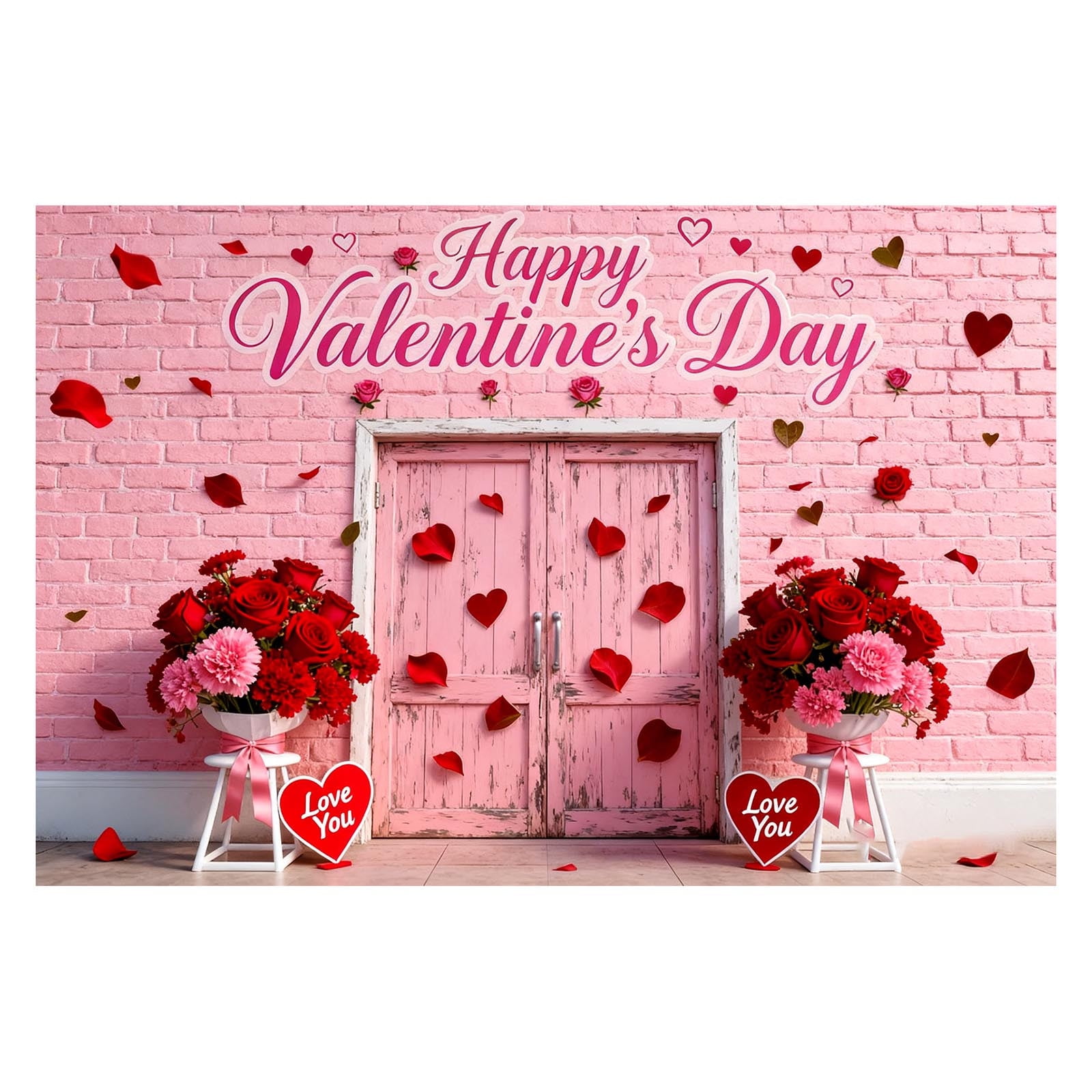 erfcxs Happy Valentines Day Garage Door Cover Hearts Happy Valentine's ...
