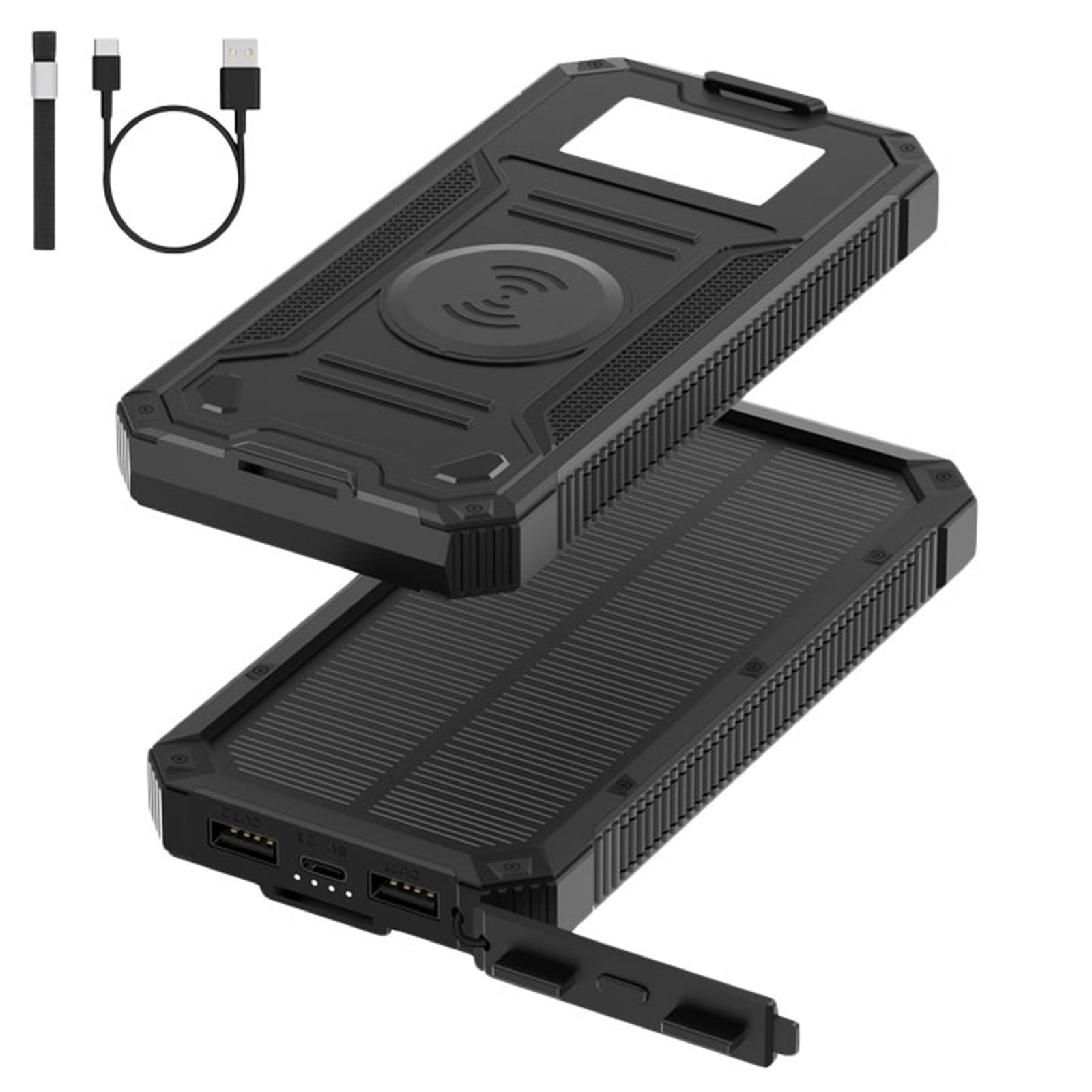 erfcxs High-Capacity 20000mAh Solar Power Bank with Wireless Charging ...