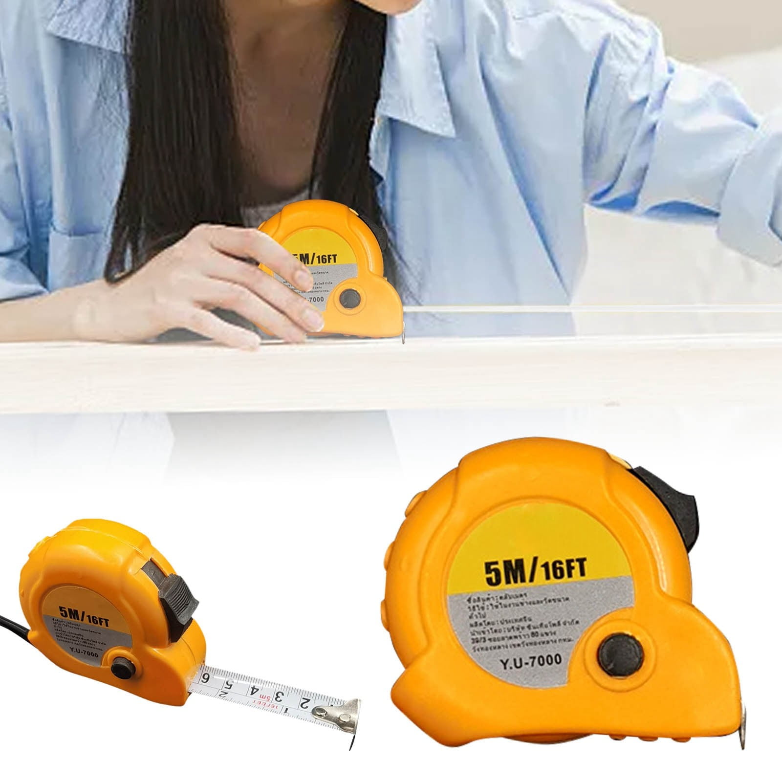 erfcxs High Precision Retractable Tape Measure Durable Easy Read Lock ...