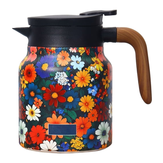 erfcxs Insulated Stainless Steel Floral Tea Pot with Built-in Infuser ...