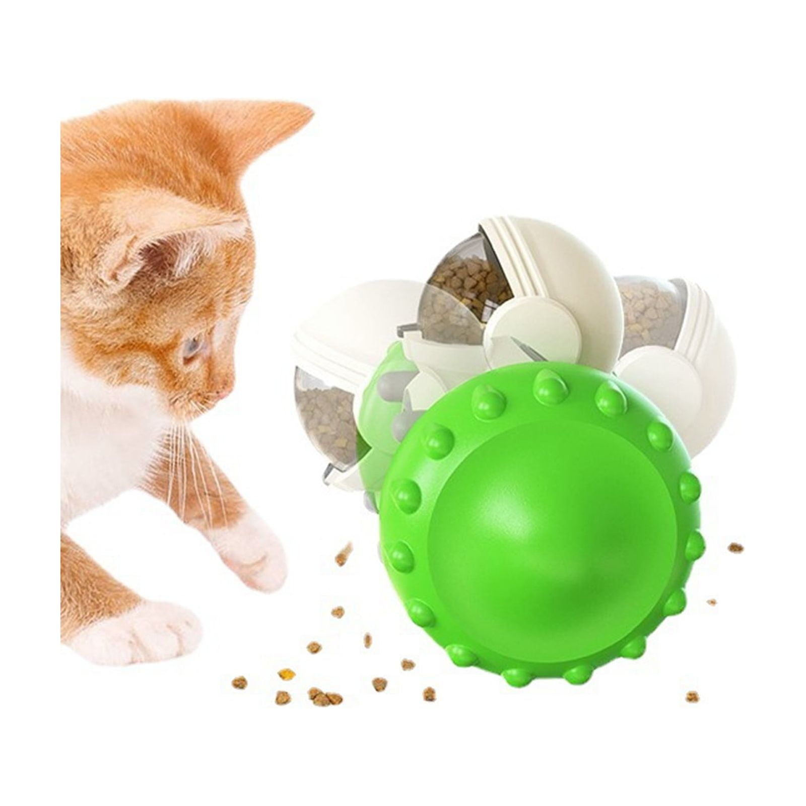 erfcxs Interactive Pet Food Dispenser Toy Robot Shape Slow Feeder ...