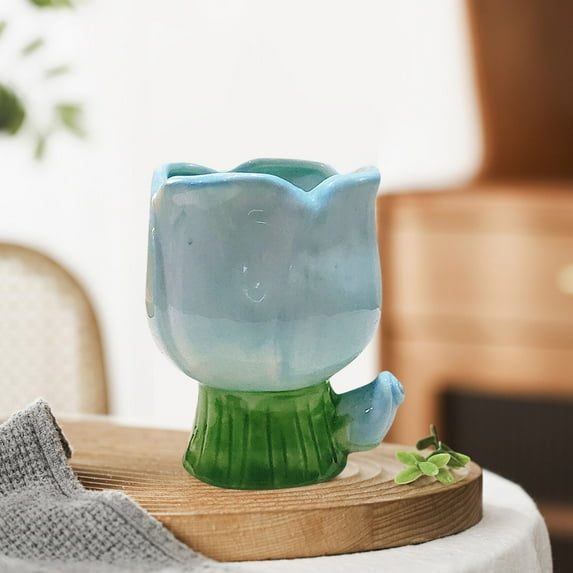 erfcxs Irregular Gradient Flower Hand Painted Water Cup Candle Holder ...