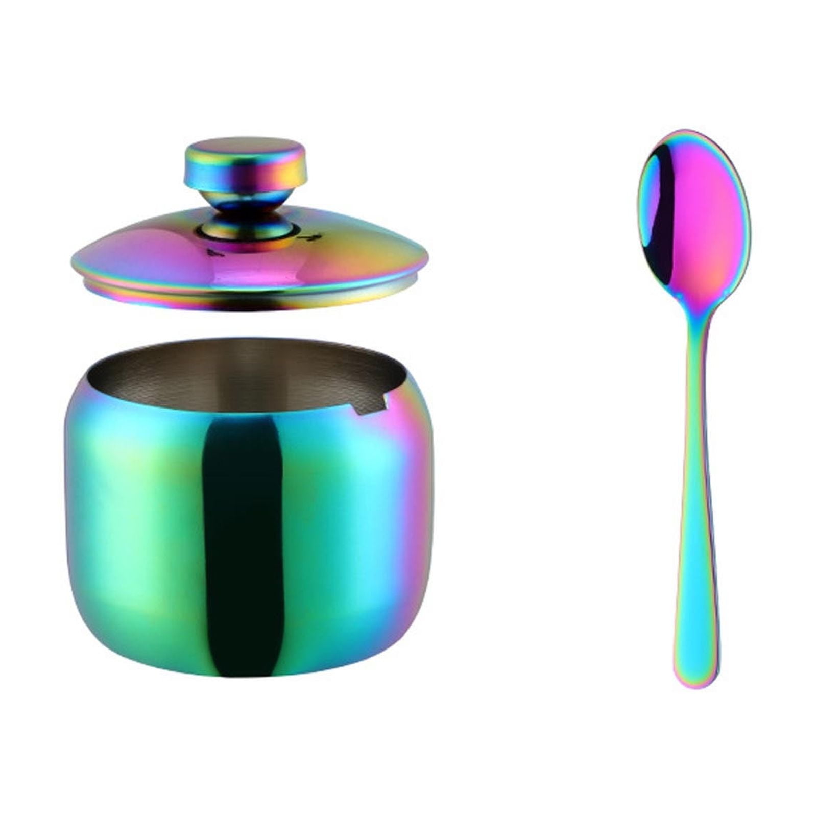 erfcxs Jar 304 Stainless Steel Container 10oz Jar With Clear Glass Lid ...