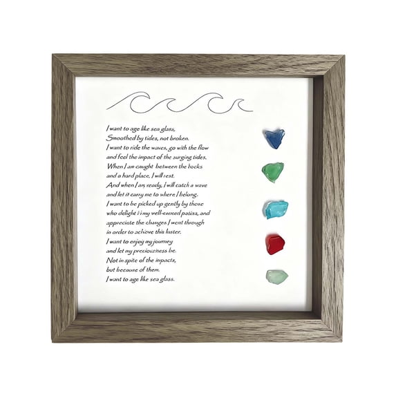erfcxs Large Handmade Sea Glass Poem Colorful Sea Glass Stone Photo Sea ...