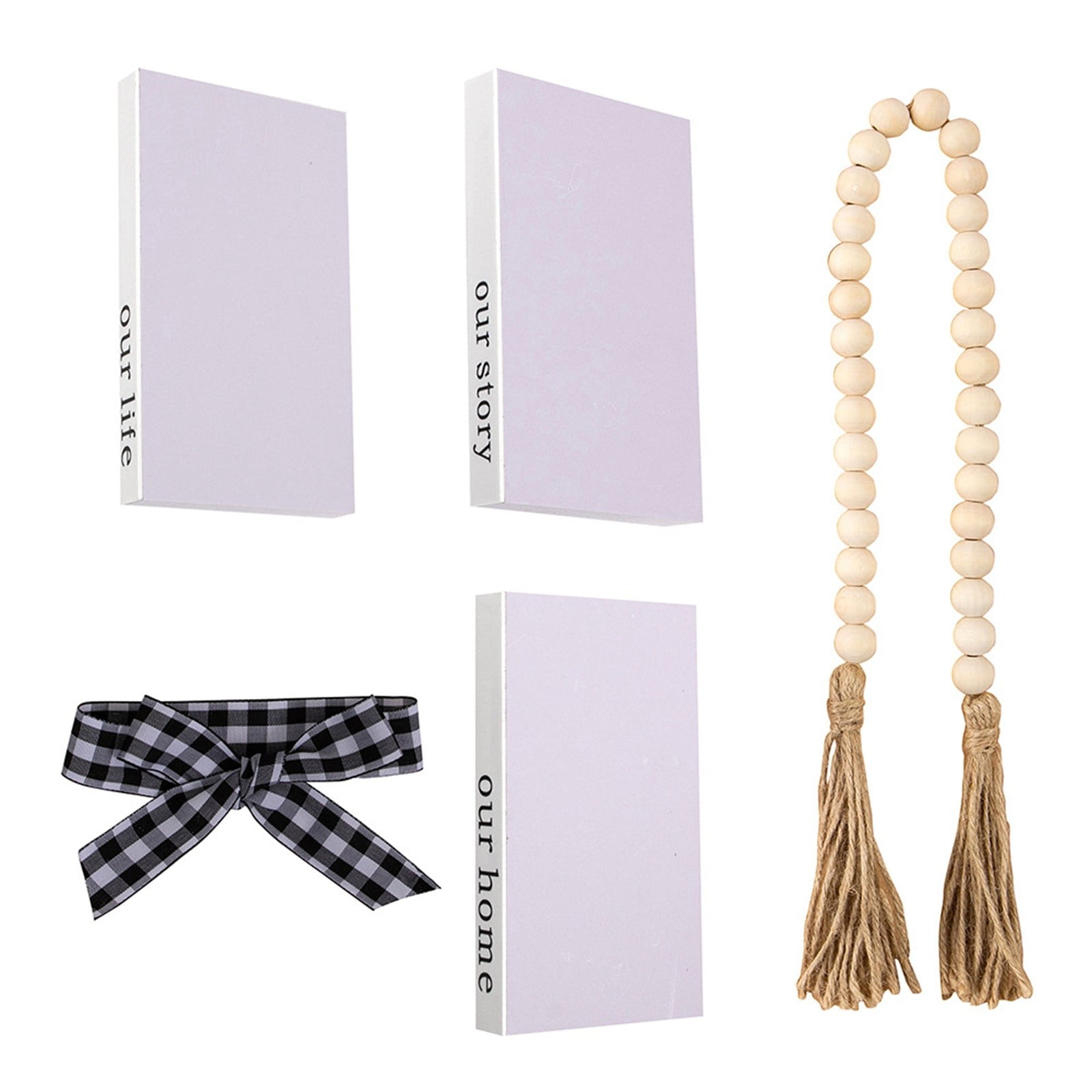 erfcxs Life Themed Desktop : Book Stack Ornament With Wooden Beads ...