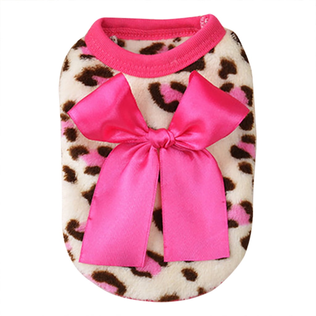 erfcxs New Festive Coral Leopard Pet Vest Autumn And Winter Cat Dog ...