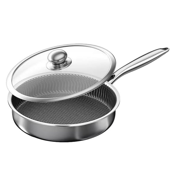 erfcxs Non Stick Pan For Cooking Stainless Steel Frying Pan With Lid ...