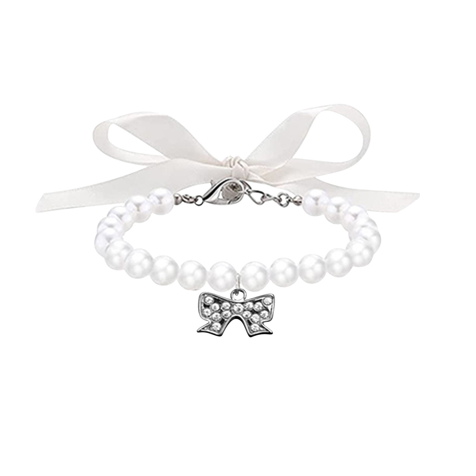 erfcxs Pearls And Diamonds Dog Collar Pet Dog Chain Cat Collar ...