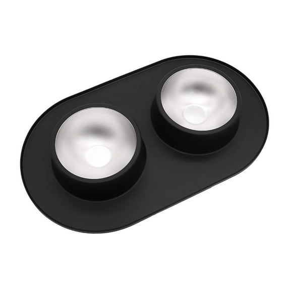 erfcxs Pet Products Double Dish For Dog With Rubber Mat Stainless Steel ...