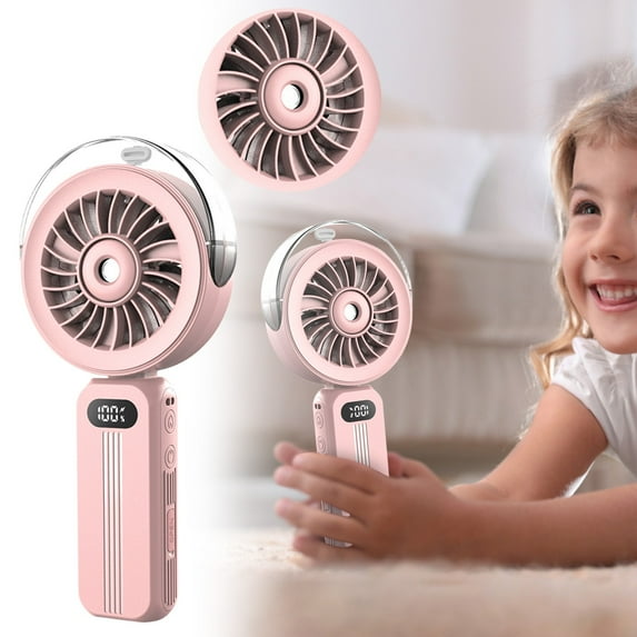 erfcxs Portable Handheld Fan With Digital Display Mini USB Rechargeable ...