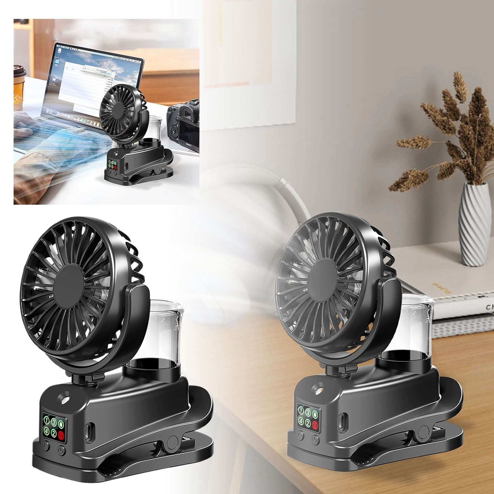 erfcxs Portable Mini Rechargeable Handheld Personal Fan with Spray ...