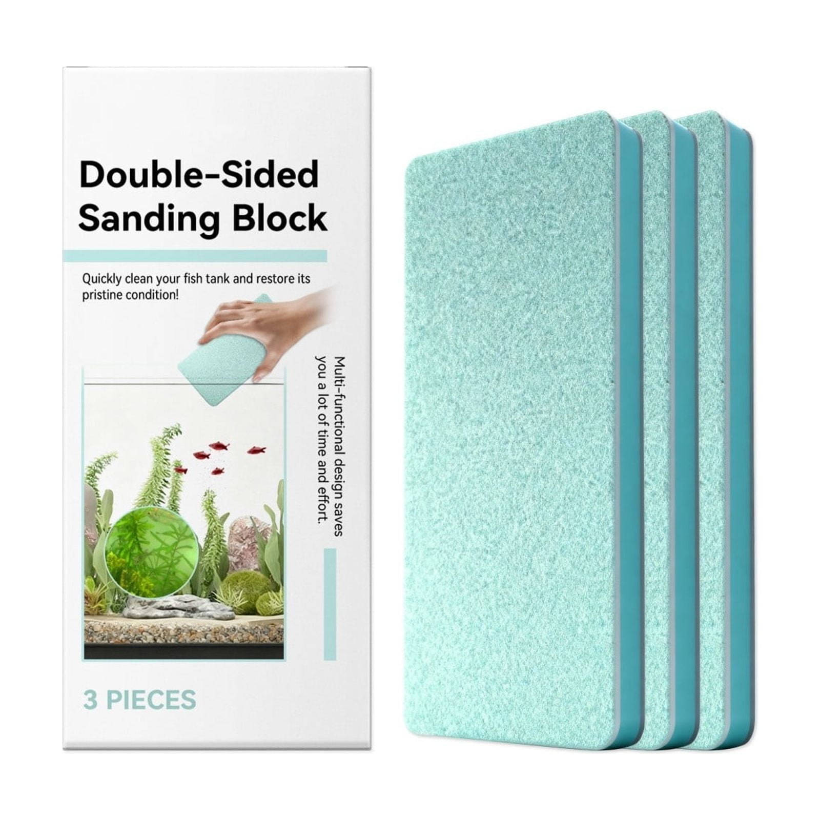 erfcxs -Sided Aquarium Cleaning Sponge Reusable Scrubber Tool for Fish ...