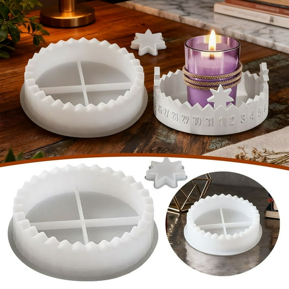erfcxs Silicone Advent Wreath Silicone Moulds Casting Moulds Advent ...