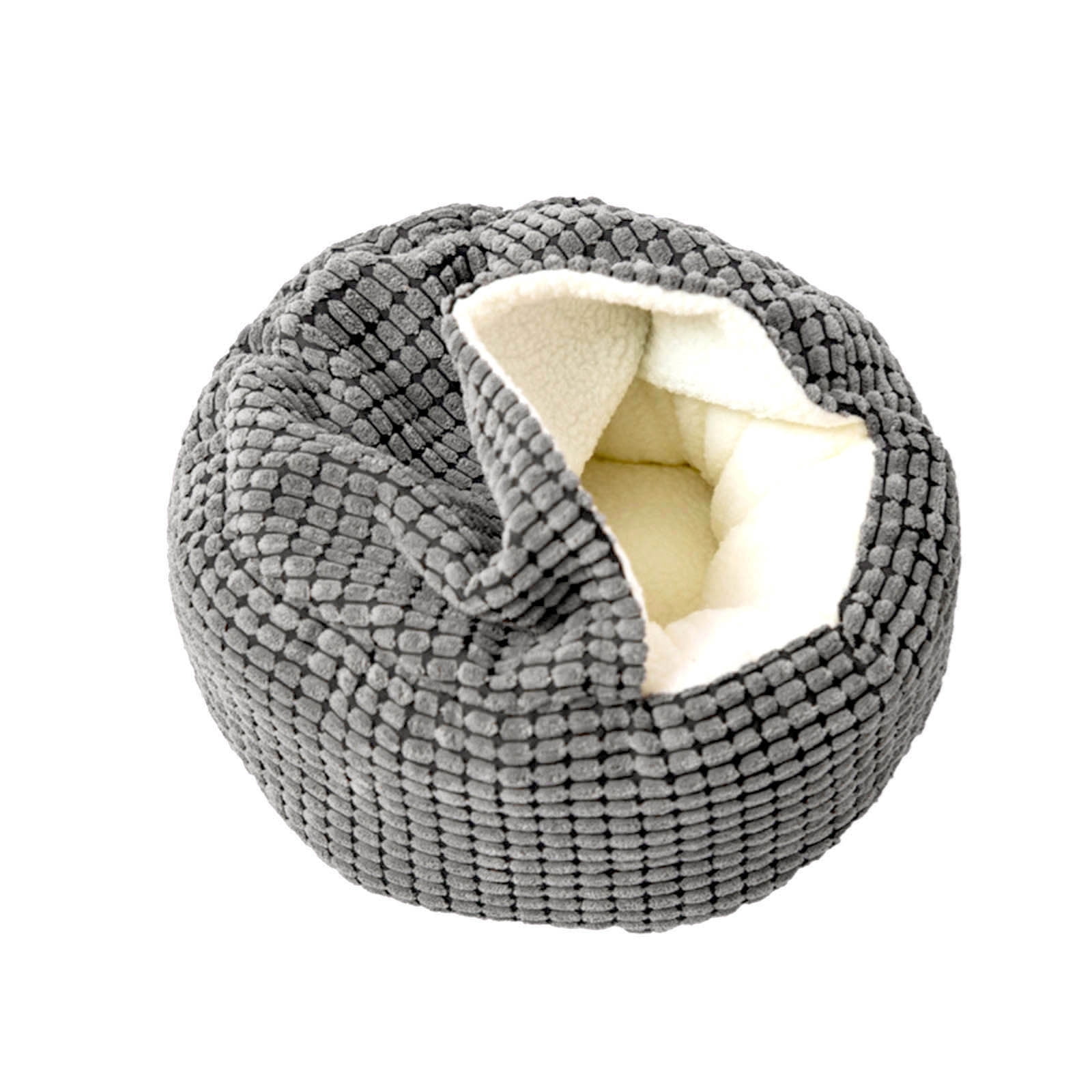 erfcxs Small Medium Dog Cat Bed With Blanket Attached Round Calming ...