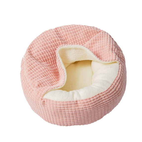 erfcxs Small Medium Dog Cat Bed With Blanket Attached Round Calming ...