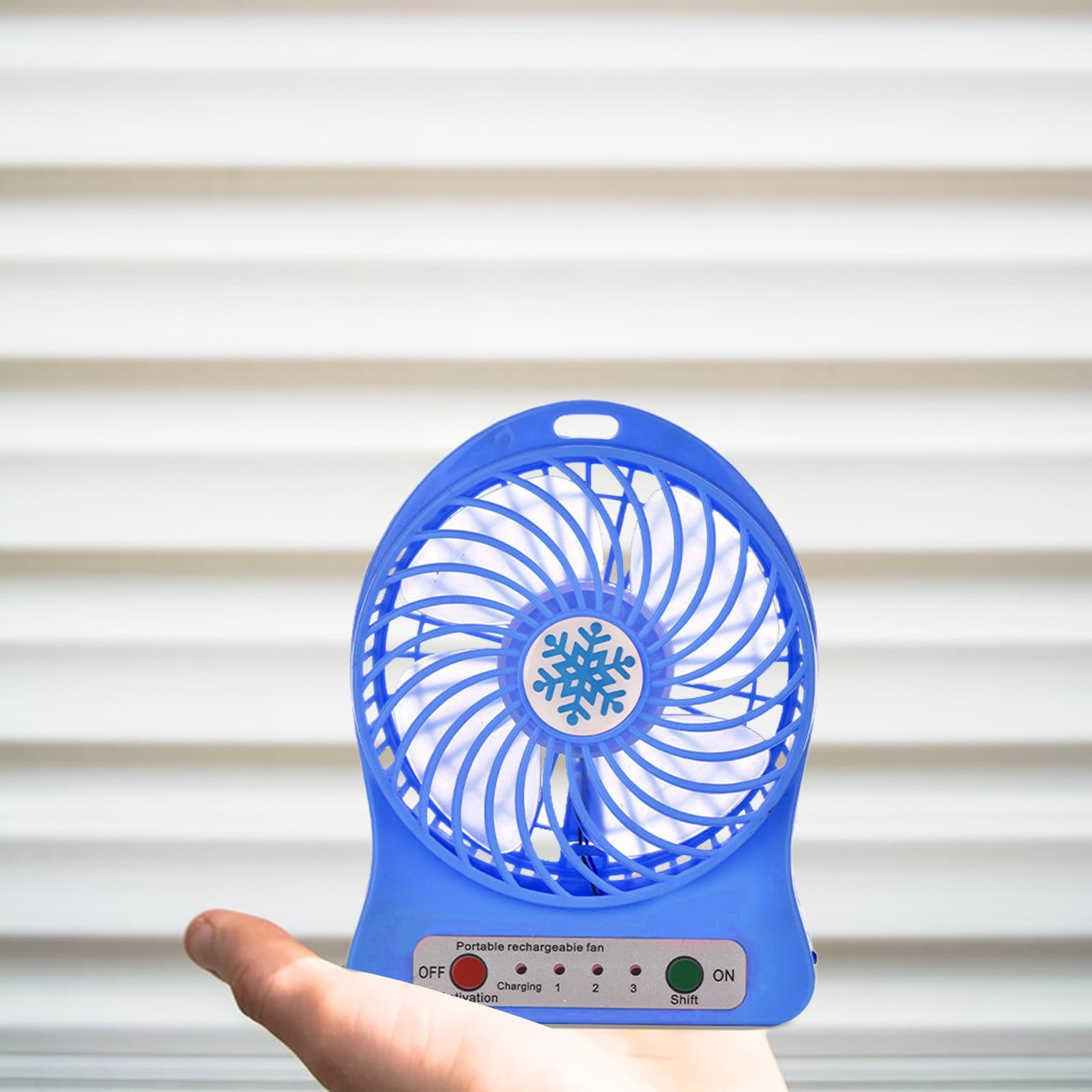 erfcxs Snowflake Mini Desk Fan USB Rechargeable 3 Speed Quiet Fan ...
