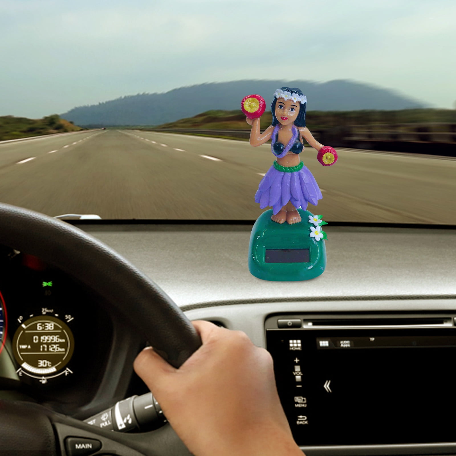 erfcxs Solar Powered Dancer Sways Girl Shakes Her Head Doll Car ...