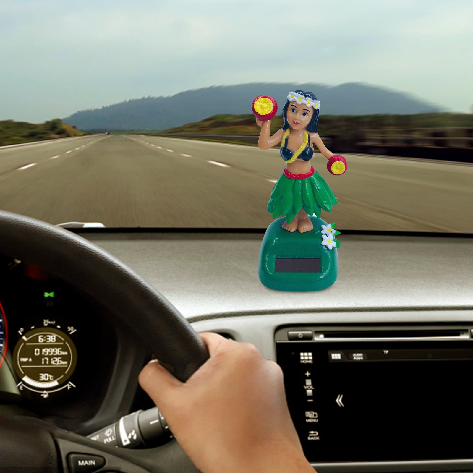 erfcxs Solar Powered Dancer Sways Girl Shakes Her Head Doll Car ...