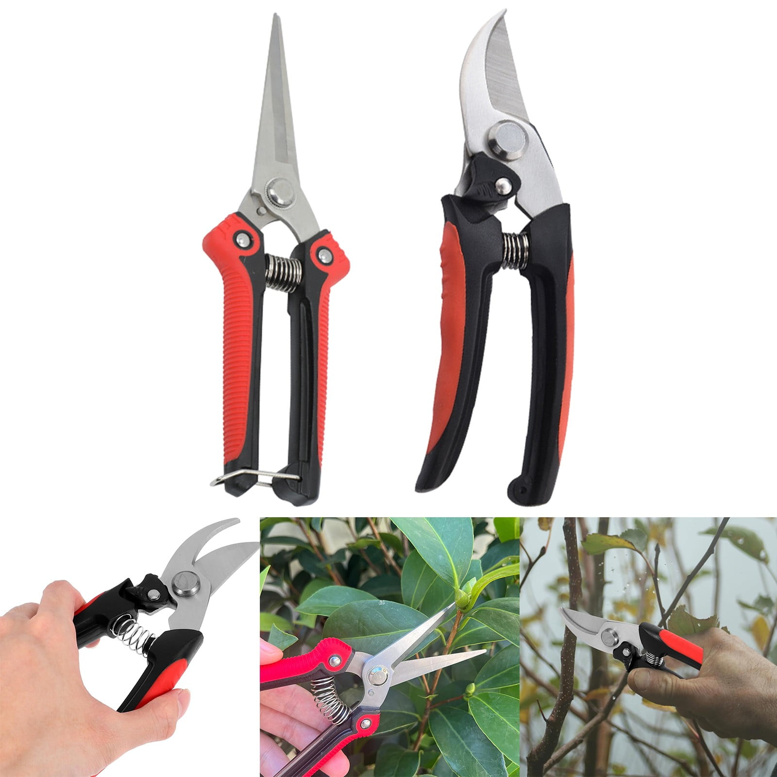 erfcxs Stainless Steel Garden Pruner Set Multipurpose Branch Cutter ...