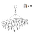 erfcxs Stainless Steel Hanging Drying Rack Pins 36 Clips Clothespins ...