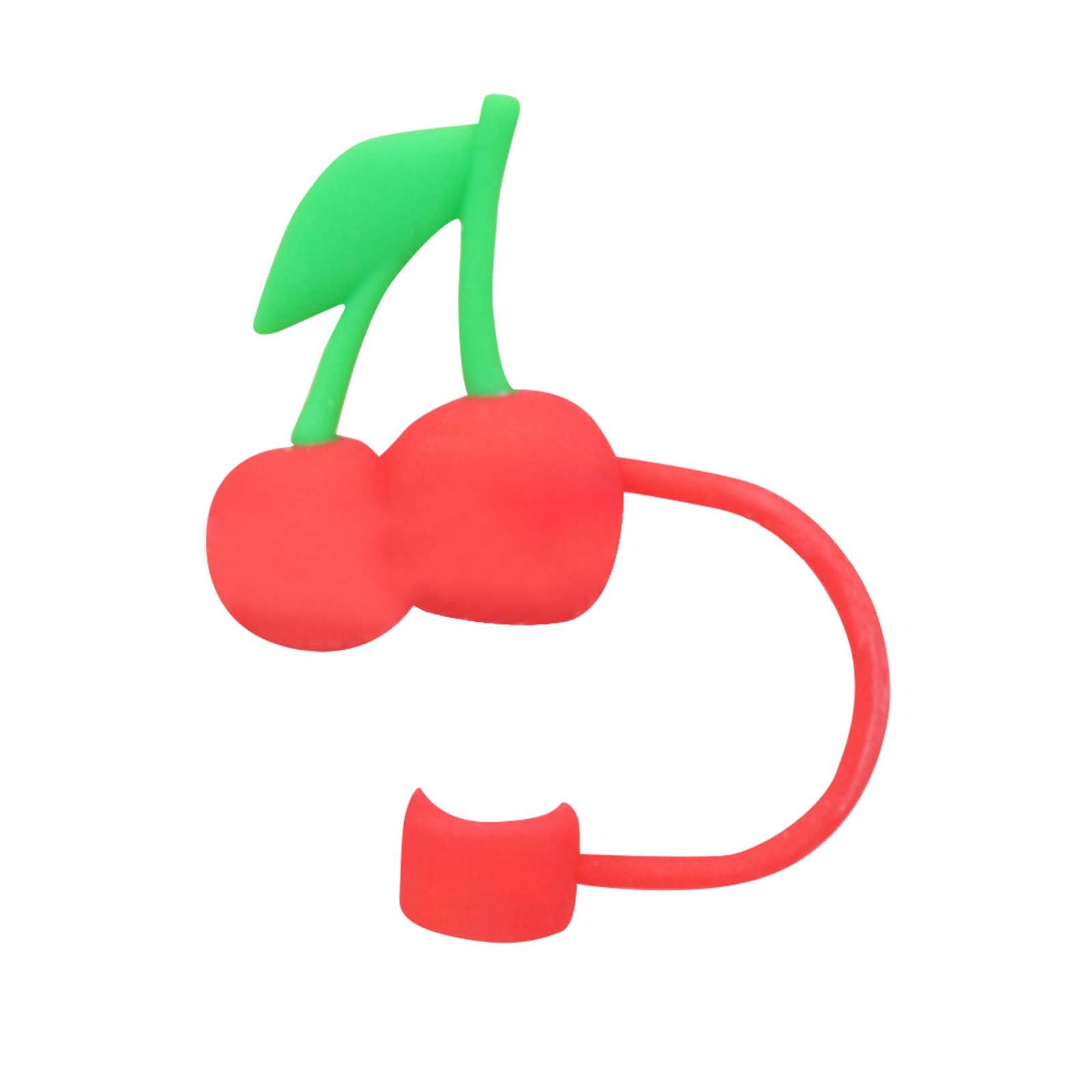 erfcxs Straw Covers Cap Cartoon Silicone Fruit Shaped Straw Topper ...