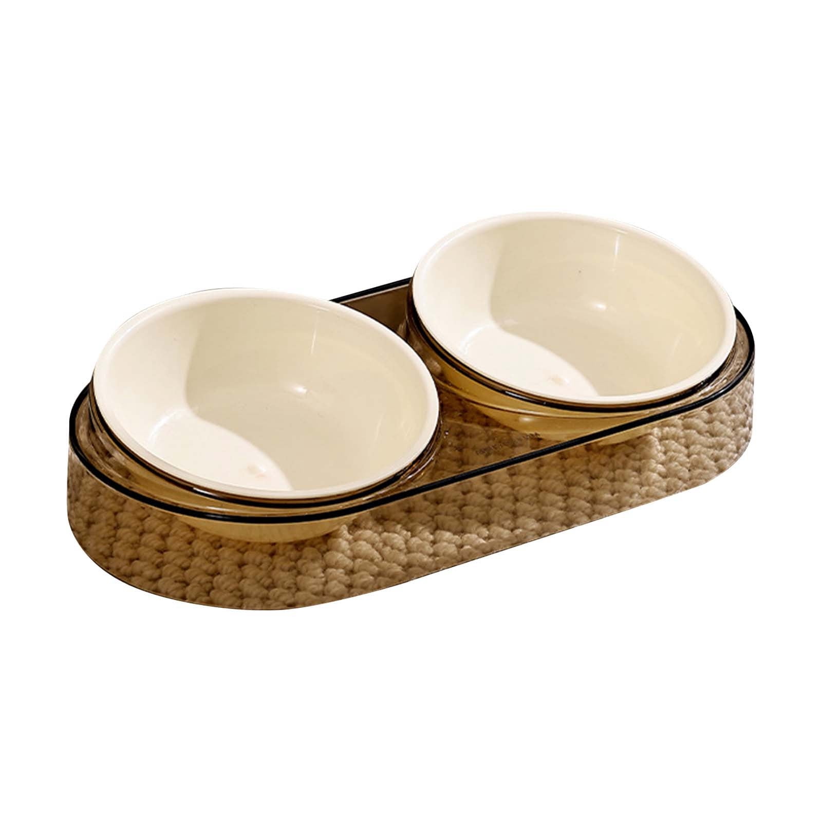 erfcxs Style Transparent Pet Double Bowl Cat And Dog Food Bowl Water ...