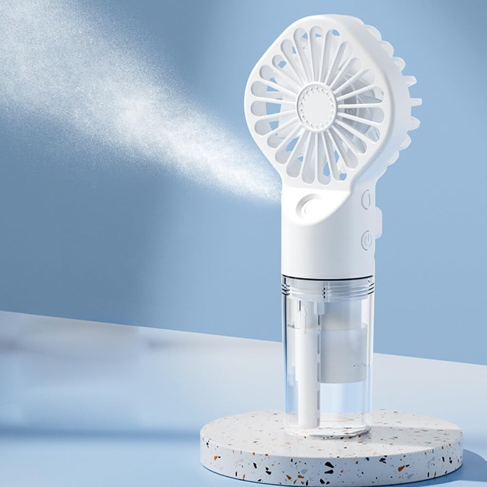 erfcxs Twin USB Handheld Fan with Mist Spray Battery Operated Pocket ...