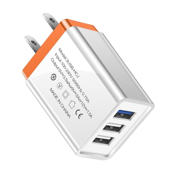 erfcxs USB Wall Charger 2A 3USB Wall Plug Portable Home Travel Plug ...