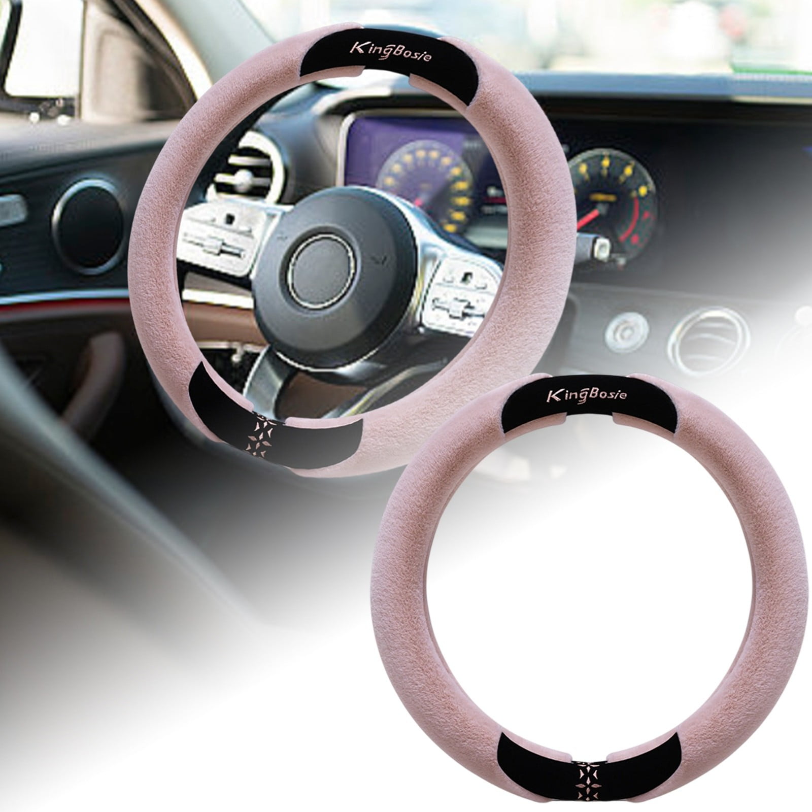 erfcxs Universal Elastic Long Microfiber Steering Wheel Cover for ...