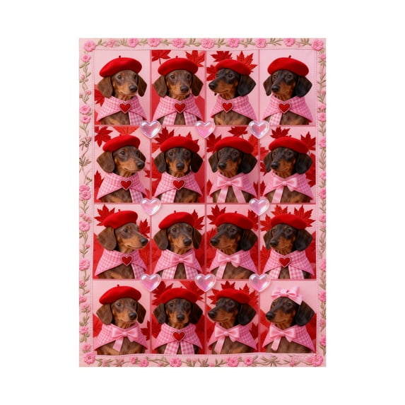 erfcxs Valentine's Day Animal Themed Cozy Flannel Throw Blanket For ...