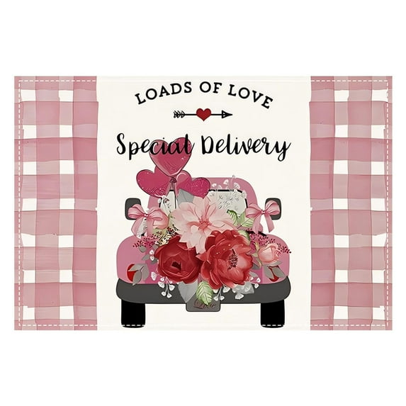 erfcxs Valentine's Day Letter Print Placemat Festive Table Heat For ...