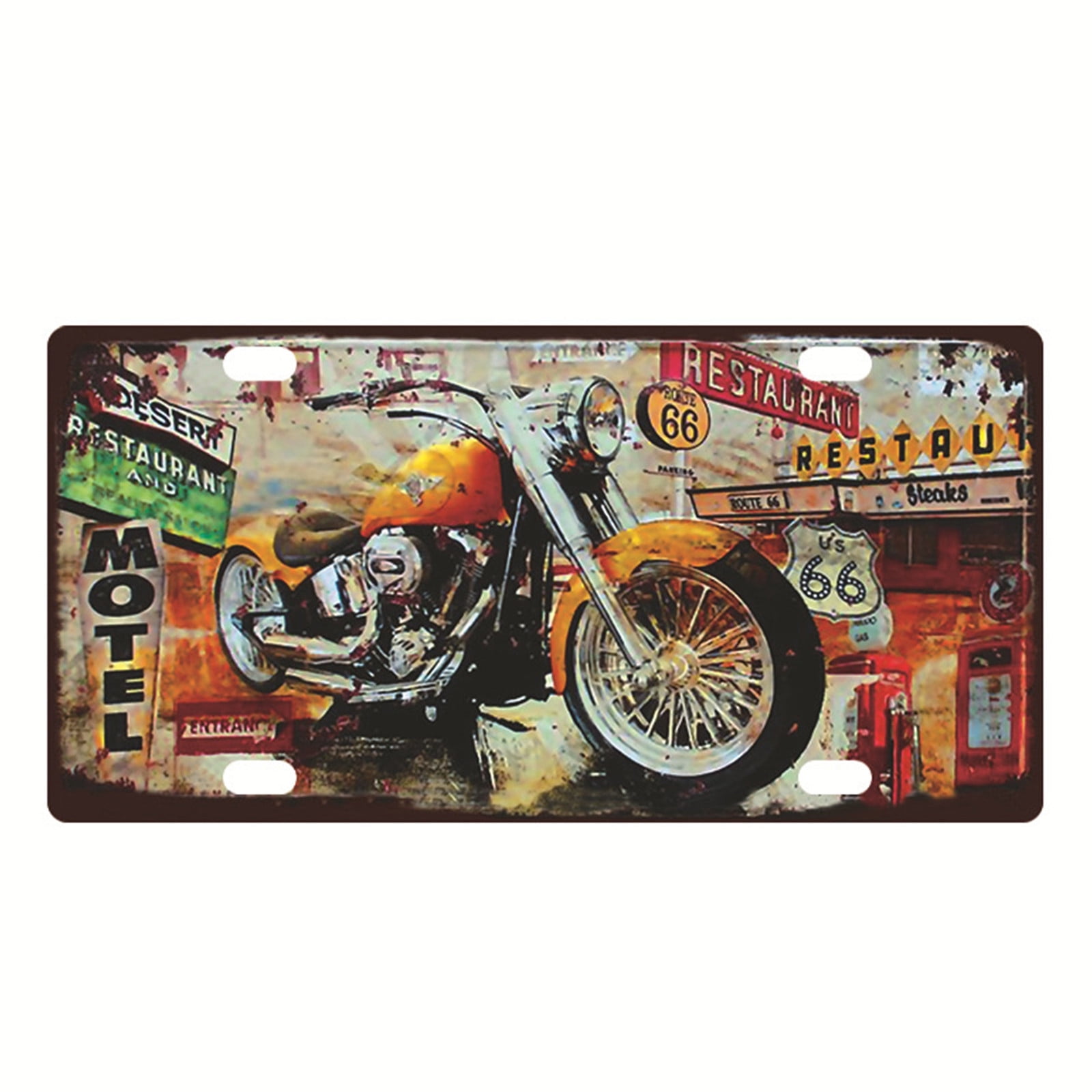 erfcxs Vintage American Made Old License Plate Iron Sheet Painting Bar ...