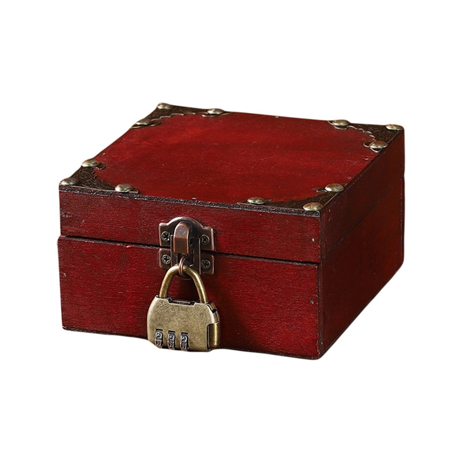 erfcxs Vintage Wooden Storage With Brass Lock Antique Chest For Home ...