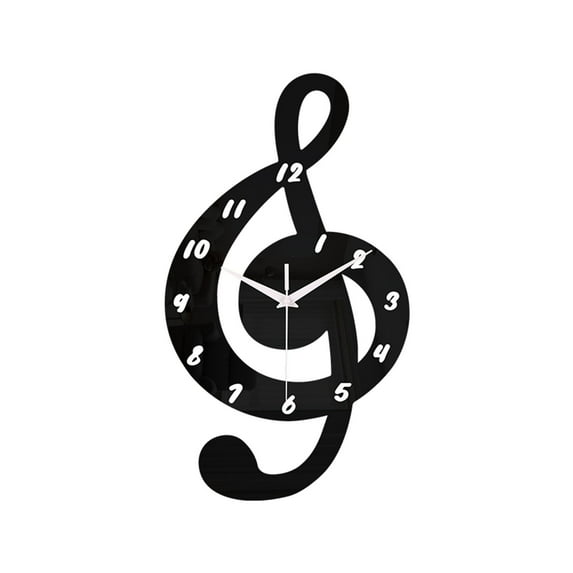erfcxs Wall Watch Clock Musical Note Wall Clock Home Music Notes With ...