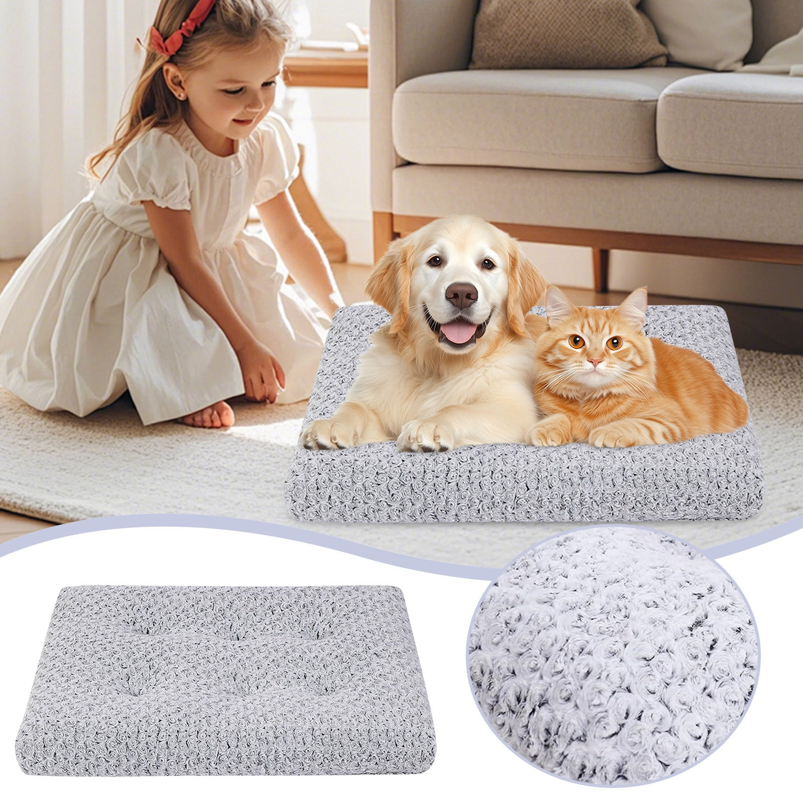 erfcxs Washable Dog Bed Rose Dog Cage Bed Suitable For Small Medium And Large Dogs Soft And ...