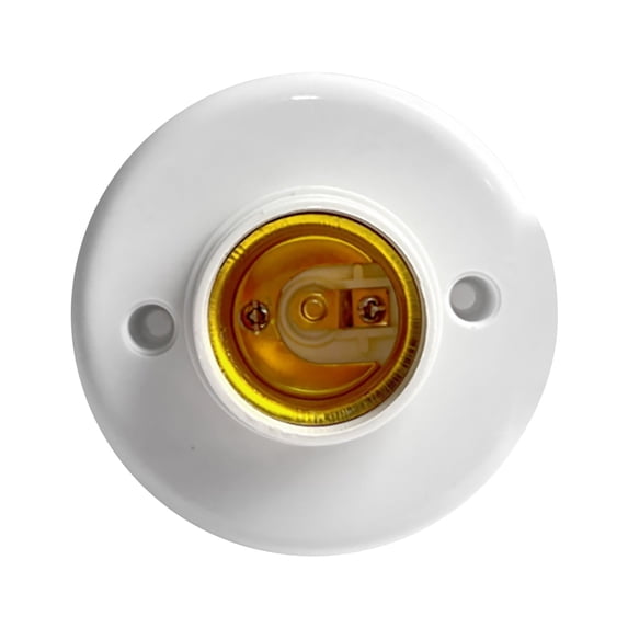erfcxs White Round Screw Light Bulb Lamp Socket Holder，Electrical，Light ...