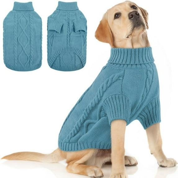 erfcxs Winter Dog Sweater Turtleneck Knit Coat for Large Breeds Warm ...