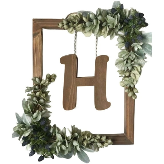erfcxs Wooden Alphabet Wreath For Wall Home Living Room Bedroom ...