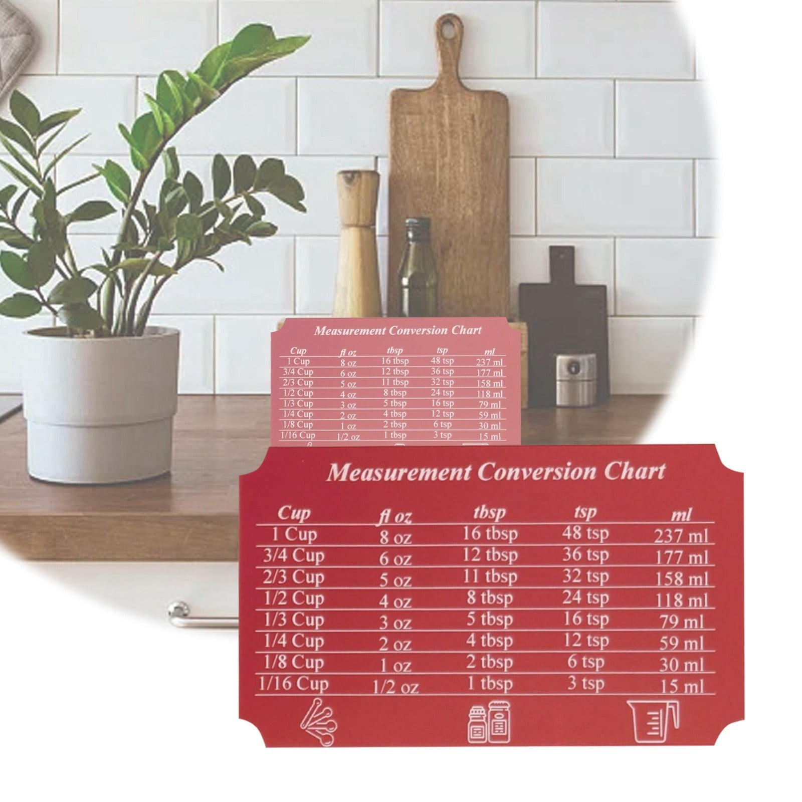 erfcxs Wooden Baking Measurement Conversion Board Unique Kitchen Tool ...