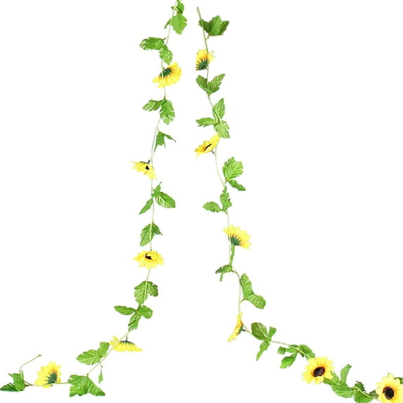 erfcxs Yellow Artificial Flower Vine Sunflower Wreath Wedding ...