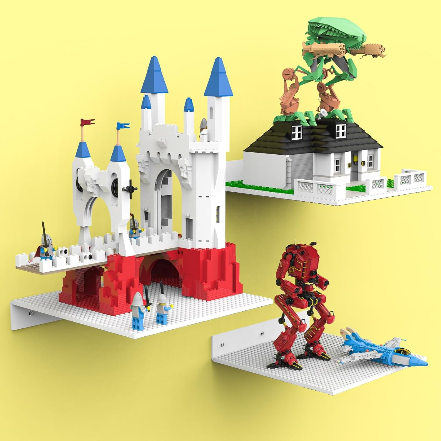 erfgyvhb Display Shelves Compatible with Building Bricks 10x10 Inch Acrylic Wall-Mounted ...